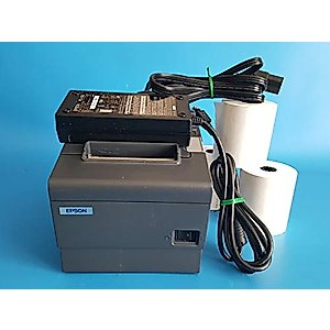 Epson TM-T88IV Model M129H - Dark Gray POS Thermal Receipt Printer USB Port with Epson PS-180 Power Supply & 3 Rolls of Receipt Paper - (Renewed)