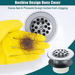 Tub Drain Linkage Assembly, Tub Drain Stopper and Trip Lever Overflow Faceplate Trim Kit with Screws, Bathtub Drain Kit Fit for Trip Lever Bath Tub Waste and Overflow Drain