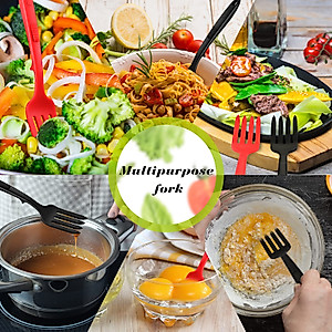2 Pcs Silicone Flexible Fork Silicone Fork Heat-Resistant Cooking Fork Dishwasher Safe Blending Fork Kitchen Non Stick Fork Ultimate Fork for Mix Ingredients, Mash Food, Whisk Eggs (Red, Black)
