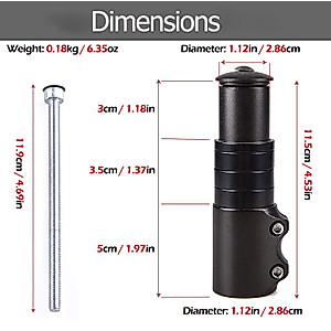 Glaray Bike Stem Extender Bicycle Fork Stem Riser 28.6mm Handlebar Extension Head Up Adapter for Mountain Bike, Road Bike, MTB, BMX