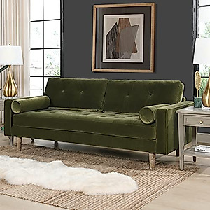 Jennifer Taylor Home Theo Sofas, Olive Green Performance Velvet