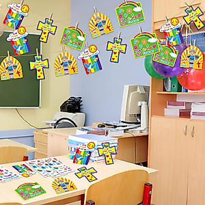 Chiazllta 24 Pcs Armor of God DIY Craft Kit Religious Sunday School VBS Easter Christian Craft Kits for Kids,Bible Sticker Hanging Ornament School Supplies for Preschool Classroom DIY Activities