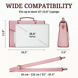 ECOSUSI Laptop Bag for Women 15.6 inch PU Leather Briefcase Large Computer Satchel Bag Professional Work Messenger Bag