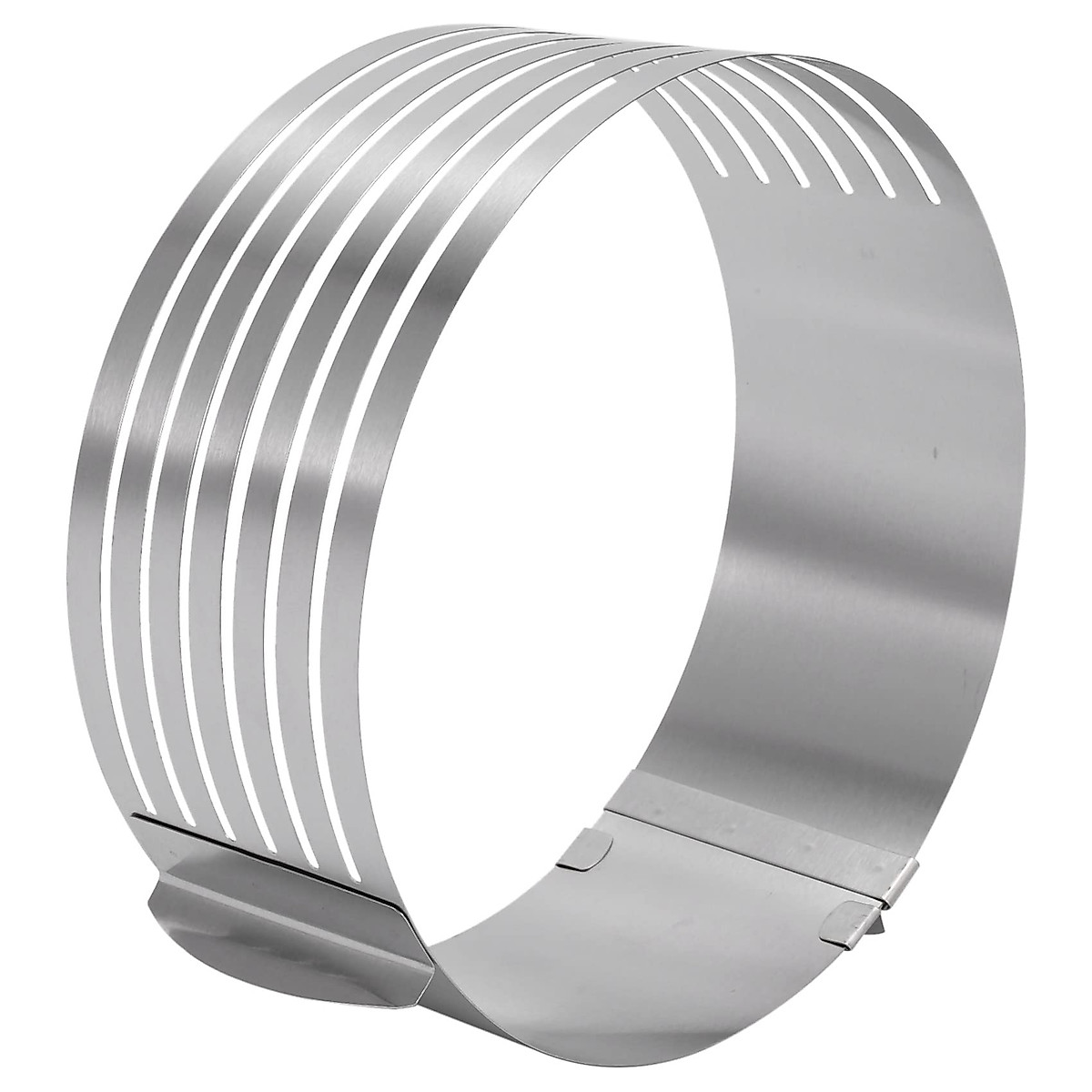 6 to 8 Inch Adjustable Cake Ring for Cutting Layers, Slicing and Leveling Cakes, Stainless Steel 7-Layer Cake Toast Slicer Leveler
