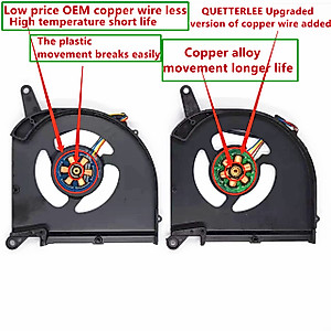 QUETTERLEE New Laptop CPU + GPU Cooling Fan for Gigabyte Aorus 15G 15P RX7P RX7G 2021 RTX30 17G XB XC XD GIGABYTE AERO 15 OLED XB XD RP75SA Gigabyte Aero 17 XA HDR XB WA Series FNGT FNGS DC12V 1A Fan