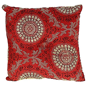 Ajuny Tibetan Singing Bowl Set - Handcrafted Meditation Brass Sound Bowl with Stick and Cushion for Yoga, Chakra Healing, Mindfulness and Stress Relief Spiritual Gifts - Red