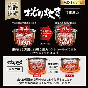 Panasonic SR-VSX181-W Steam & Variable Pressure IH Rice Cooker 10 Go Cook IoT Compatible White 100V