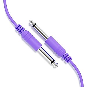 ExcelValley - 1-Pack - Mono Instrument Guitar Cable Patch Lead - TS 6.35mm 1/4" [Purple | 60 cm - 23.62"]