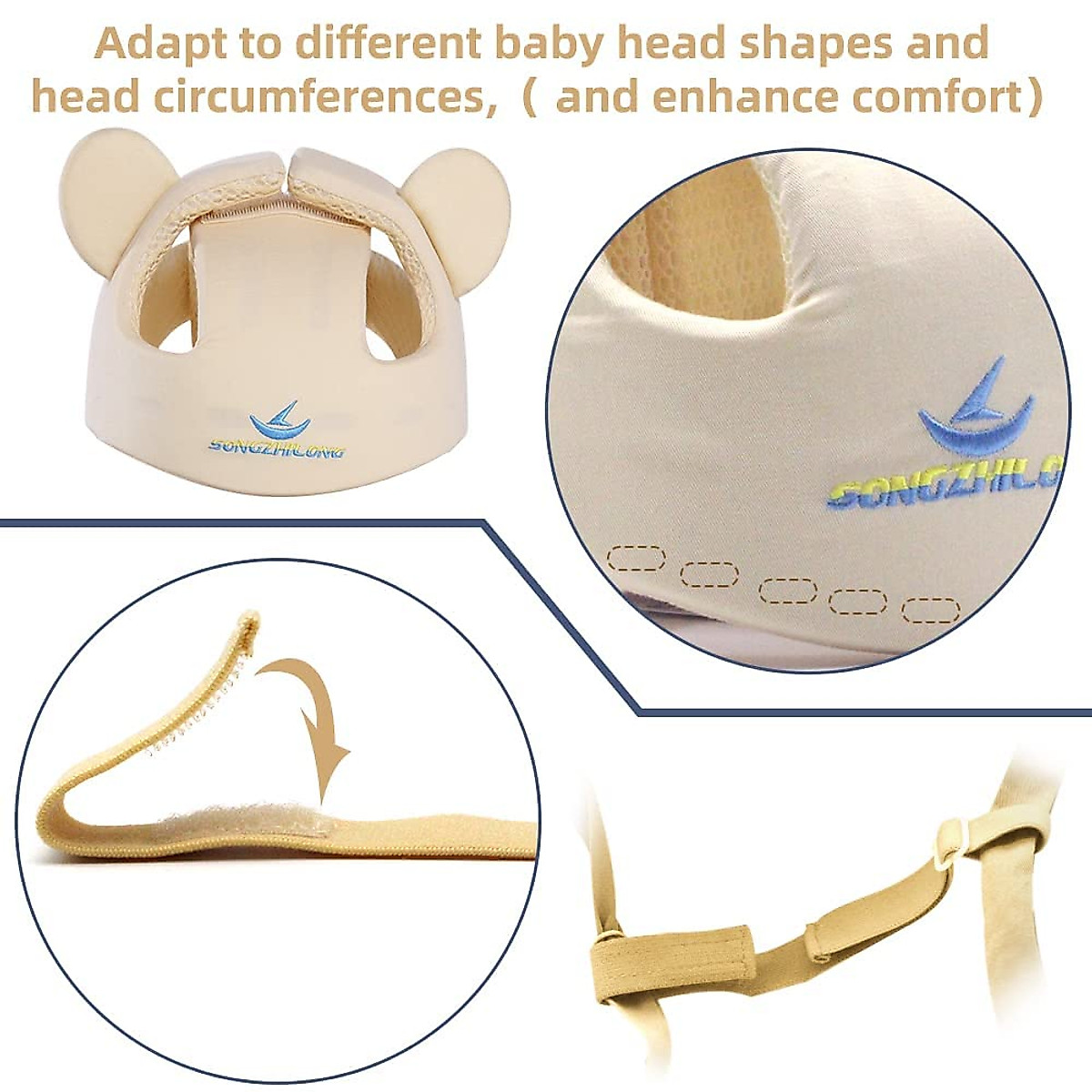 Xifamniy Baby Soft Safety Helmet Foam Head Protector Helmet for Toddler Infant Walking Suit 6-24mnths (B