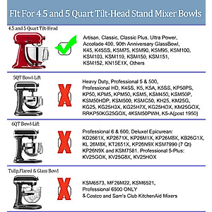 Flex Edge Beater For Kitchenaid Mixer Accessory,Kitchen Aid Attachments For Mixer,Fits Tilt-Head Stand Mixer Bowls For 4.5-5 Quart Bowls,Beater With Silicone Edges,Grey