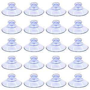 Zorfeter 40 Pcs 0.78 Inch Mini Clear Suction Cups Without Hooks Without Holes, Transparent Plastic Sucker Pads for Festival Decoration Wall Glass Home