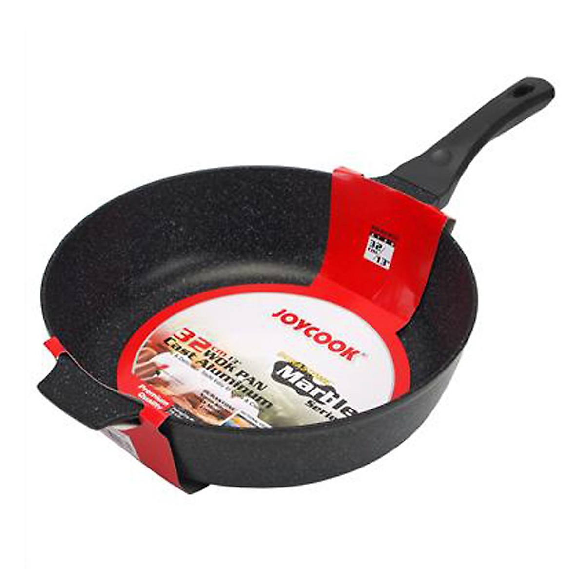 Joycook Durastone Marble Coated Cast Aluminum Nonstick Wok Pan, 13-inch