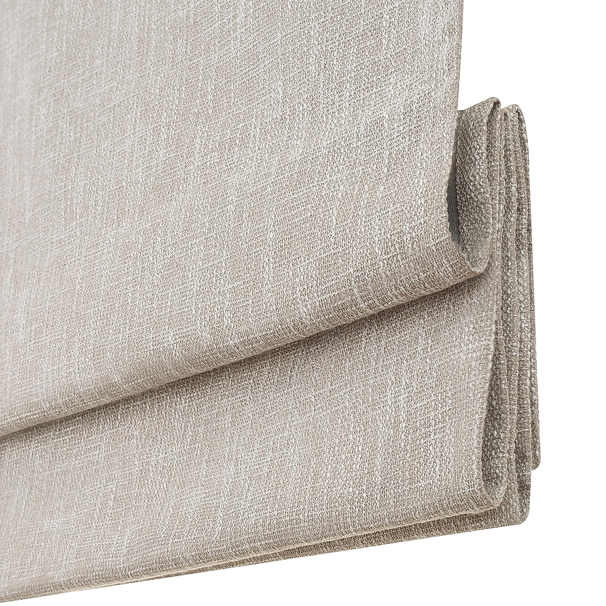 Eclipse Drew Roman Shades for Windows, Cordless 100% Blackout Shades, 23 in Wide x 64 in Long, Noise Reducing, Energy Efficient and Textured Solid Window Shades for Living Room, Bedroom, Linen