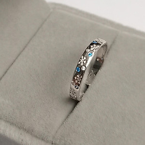 Women'S 925 Sterling Silver Rings, Star Shaped Rings, Set Zircon Rings, Wedding Rings, Open Ringswhite