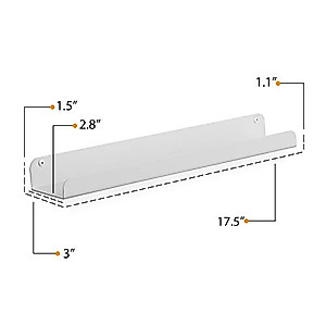 Wallniture Sedona Floating Shelves for Wall Decor, White Kids Bookshelf, Wall Shelves for Picture Frames, Nursery Book Shelves, White Storage Shelves for Wall Set of 3