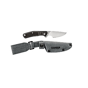 Gerber Gear Downwind Caper - Fixed Blade Knife with Sheath for Hunting Gear - Black