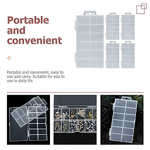 minkissy 5Pcs Boxes containers with lids Portable Bead Box Transparent Beads Button case containers for Beads Storage Box Screw Clamshell Small Object Diamond Box pp Suitcase