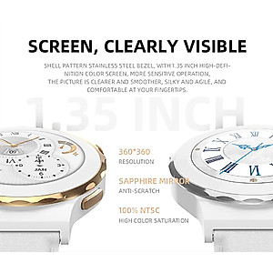 HANDA Smart Watch for Women, Fitness Tracker Smartwatch with Heart Rate Blood Oxygen Sleep Monitor Bluetooth Call Pedometer AI Voice Control IP67 Waterproof Activity Tracker for Android iOS (Gold)