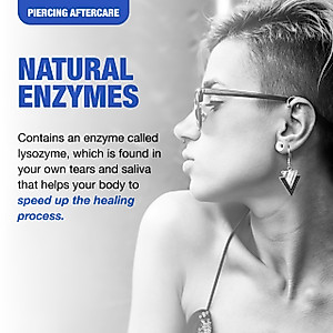 H2Ocean Piercing Aftercare Spray, Sea Salt Keloid & Bump Treatment, Wound Care Spray Organic Wound Wash For Ear, Nose, Naval, Oral Body Piercings 1.5oz