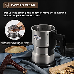 Moongiantgo Coffee Grinder Electric, 250W Mini Spice Grain Mill, 200ml Capacity Dry Grinding Machine with Small Brush, Stainless Steel Blade, for Spices Seeds Rice Beans Seasonings, 110V