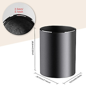 Vaydeer Metal Pen Holder Aluminum Pencil Holder for desk, Round Desktop Organizer and Black Pencil Cup for Office, School, Home and Stationary Supplies (3.15 x 3.15 x 3.94 Inches)