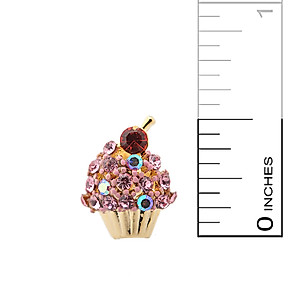 Spinningdaisy Crystal Cherry on the Top Cupcake Earrings (Pink)