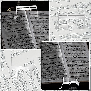 2Pcs Music Book Clip, Metal Music Book Clip Page Holder Music Stand Clips Sheet Music Clips for Piano Keyboard Stands Books (Silver)