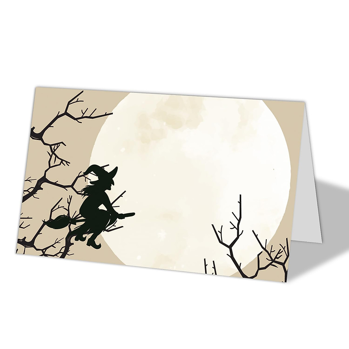 Halloween Table Place Cards, Editable Name Place Cards, 25 Pack Buffet Food Tent Labels, Double Design Name Cards, Halloween Thanksgiving Party Decorations, Easy Folding for Dinner Party - L531