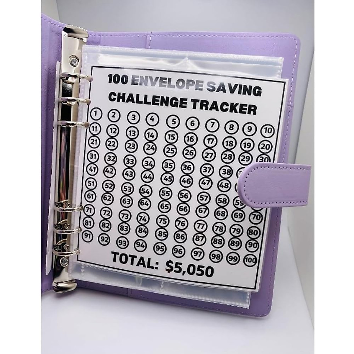 YiYLunneo 100 Envelope Challenge Binder,Easy & Fun Way to Save $5,050,Budget Binder Savings Challenge Book,Savings Challenges Budget Book Binder,Budget Planner Book for Budgeting (Color : Blue)