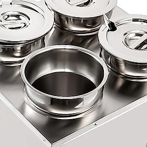 Electric Soup Warmer, 6L/16.8Qt Capacity Stainless Steel Countertop Soup Pot withTap Pots Steam Kettle 86~185°F Adjustable Temp Food Warmer for Cheese Hot Dog Rice