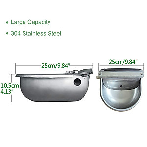 CPROSP Automatic Cow Drinking Water Bowl with GHT 3/4'' Adapter, with Pipe Hose Stainless Steel Pet Supplies G1/2" M20/20mm Thread