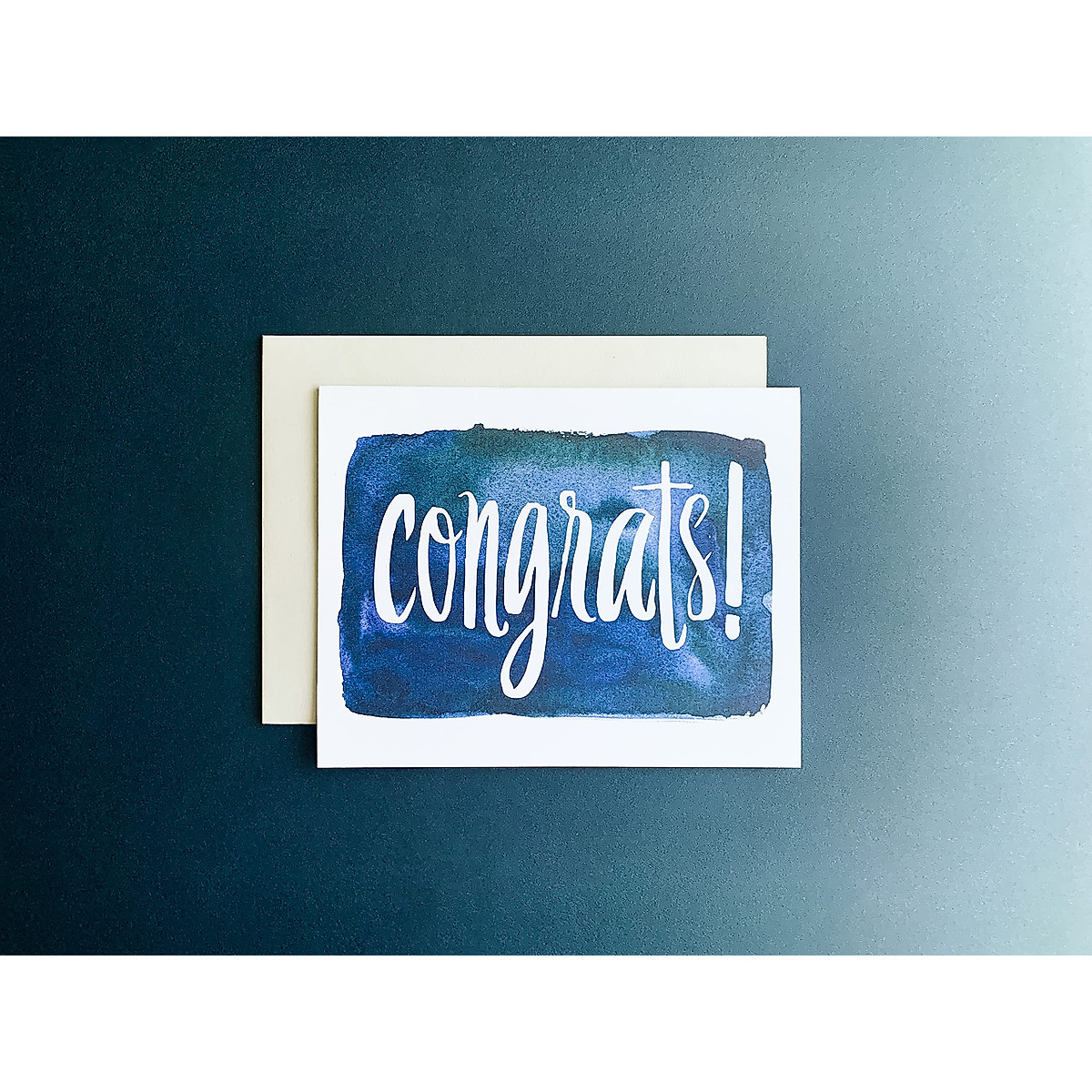 Palmer Street Press Congrats! Inky Navy Congratulations Cards - Set of 8 Congratulations Greeting Cards And 8 Envelopes - Congratulations Graduation Card - Designed, Printed and Packaged in the USA