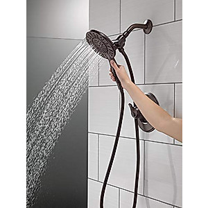 Delta Faucet Linden 17 Series Dual-Function Shower Faucet, Shower Trim Kit with 4-Spray In2ition 2-in-1 Dual Hand Held Shower Head with Hose, Venetian Bronze T17294-RB-I (Valve Not Included)