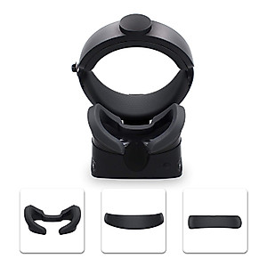 AMVR VR Mask Silicone Protective Cover & Front Foam and Rear Foam Silicone Cover Suit Set Compatible with Oculus Rift S Headset Sweatproof Waterproof Anti-Dirty Replacement Face Pads Accessories