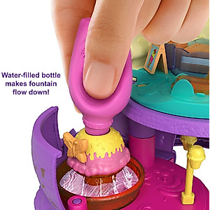 Polly Pocket Dolls and Accessories, Ice Cream Cone-Shaped Playground with 3 Floors and 2 Micro Dolls, Spin ‘n Surprise Compact​​