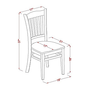 East West Furniture AVGR7-LWH-W Kitchen Set, 7 Pieces