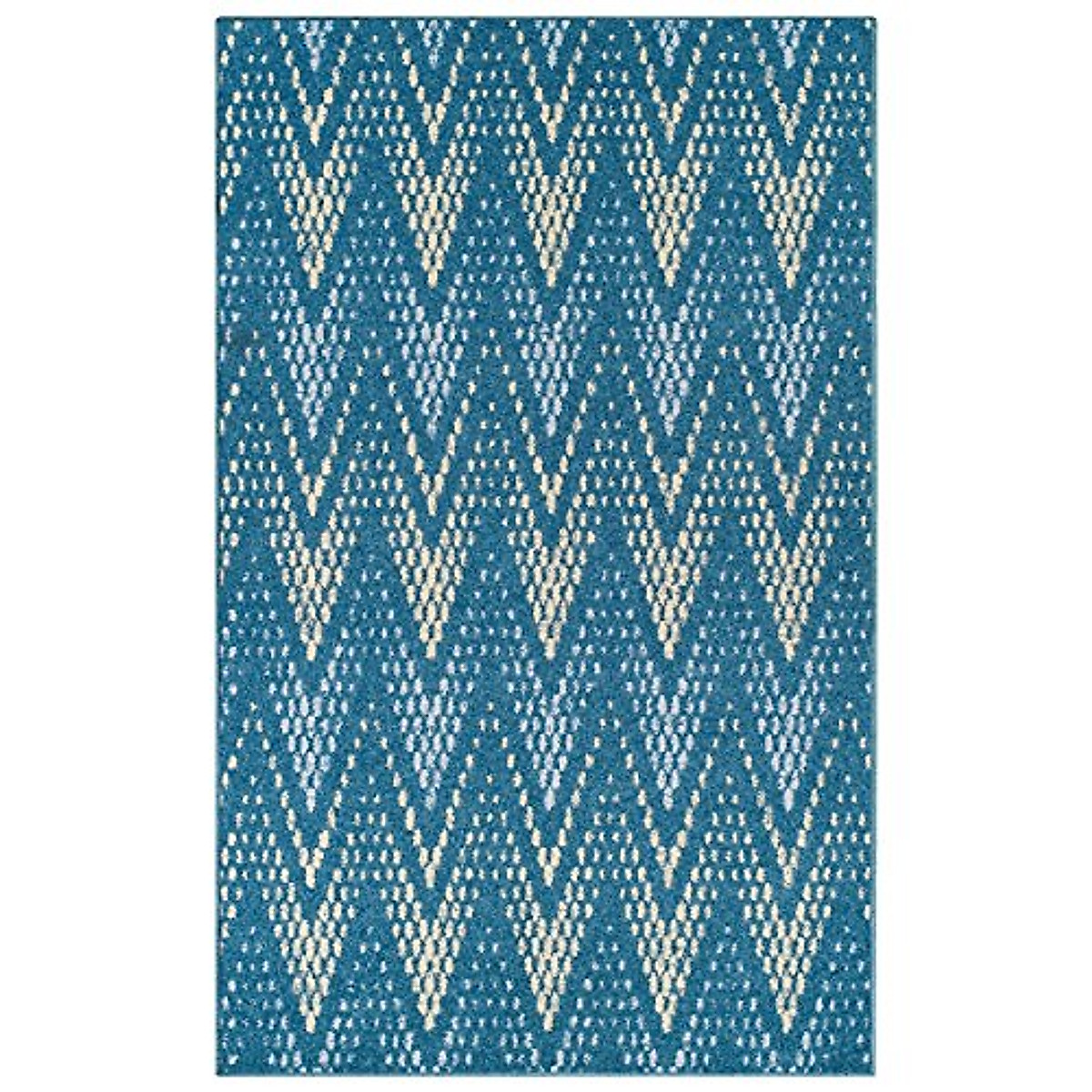 SUPERIOR Indoor Large Area Rug with Jute Backing, Trendy Modern Design, Perfect for Living Room, Kitchen, Bedroom, Office, Hardwood Floors, Dorm, Entry Room, Arete Collection, 5' x 8', Blue