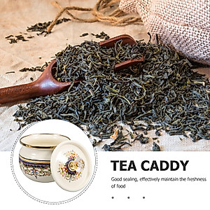 HOLIDYOYO Kitchen Enamel Stockpot with Lid, 280ml Retro Cooking Pot, Stew Bean Simmer Pot, Soup Pot Candy Cookie Jar Container for Induction Cookers, Gas Stove