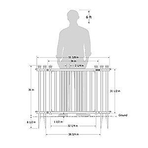 Zippity Outdoor Products ZP19037 No Dig Baskenridge Semi-Permanent Vinyl Fence, White (36in H x 42in W)- (Pack of 2)