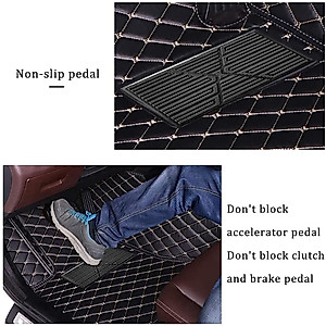 KUANGLEI Custom Car Floor Mats Fit for 99% Sedan SUV Sports Car Protection Full Coverage Pads Anti-Slip Leather Floor Lining Pads All Weather Car Floor Mats (Orange)