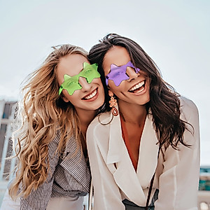 SUNOVELTIES 16 Colors Star Rimless Sunglasses Irregular One Piece Colored Party Glasses Transparent Fun sunglasses for Teen Adult