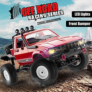 Losbenco RC Crawler 1/16 Scale RC Rock Crawler, WPL C14 All Terrain RC Car RTR 4x4 Off-Road Remote Control Trucks with LED Lights and Two Batteries for Kids and Adults