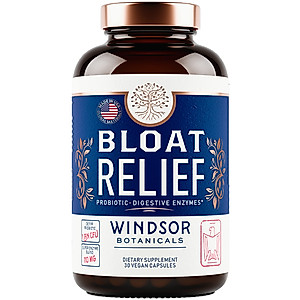 Bloat Relief Probiotic and Digestive Enzymes - Anti Bloating Turmeric, Fennel, Bromelain IBS Supplement - Detox Debloat Capsules Gas - Bloating Relief for Women and Men - 30 Gut Health Pills
