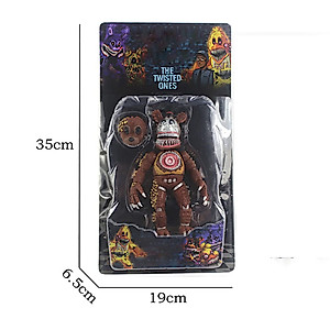LUNK Anime Five Nights Game Pizzeria Simulator Action Figure 6.5inch, Collectible Figure, Nightmare Foxy/Bonnie/Fazbear/Chica/Policemen(6 Pcs)
