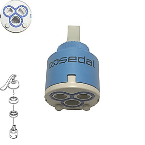 QLXAQLX SEDAL Diameter 35mm Ceramic Faucet Cartridge Replacement for Single Handle Kitchen Basin Shower Faucet Part,Ceramic Disc Single Handle Faucet Cartridge Replacement 1.38 / 35mm Diameter (1Pack)