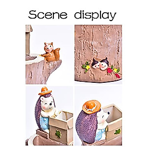 Cute Hedgehog Flowerpot with Drainer Garden Flowerpot Resin Succulent Potted Bonsai Plant Stand Home Desk Mini Ornaments Balcony Gardening Flowerpot Does Not Contain Plants