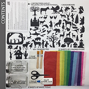 Lantern Craft KIT – Arts and Crafts Gift/Activity/Projects/Party for Girls/Boys/Kids/Teens. DIY Make Your Own Silhouette Lantern Jar: 60+ Silhouettes - Fairy/Unicorn/Dragon. by Baggy Wrinkl