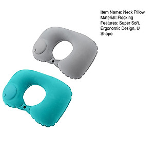 Altsuceser 2Pcs Inflatable Travel Pillow Neck Pillow for Travel, Compact Portable U-Shape Head Neck Support Cervical Cushion for Car Airplane Train Travel Office Napping Grey & Green