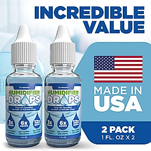 [2 Pack] Humidifier Drops for Cleaning - Food Grade Humidifier Cleaner Slows Buildup & Scaling - Cleans & Deodorizes Water - Suitable for All Humidifier Models - 200+ Day Supply - Made in USA