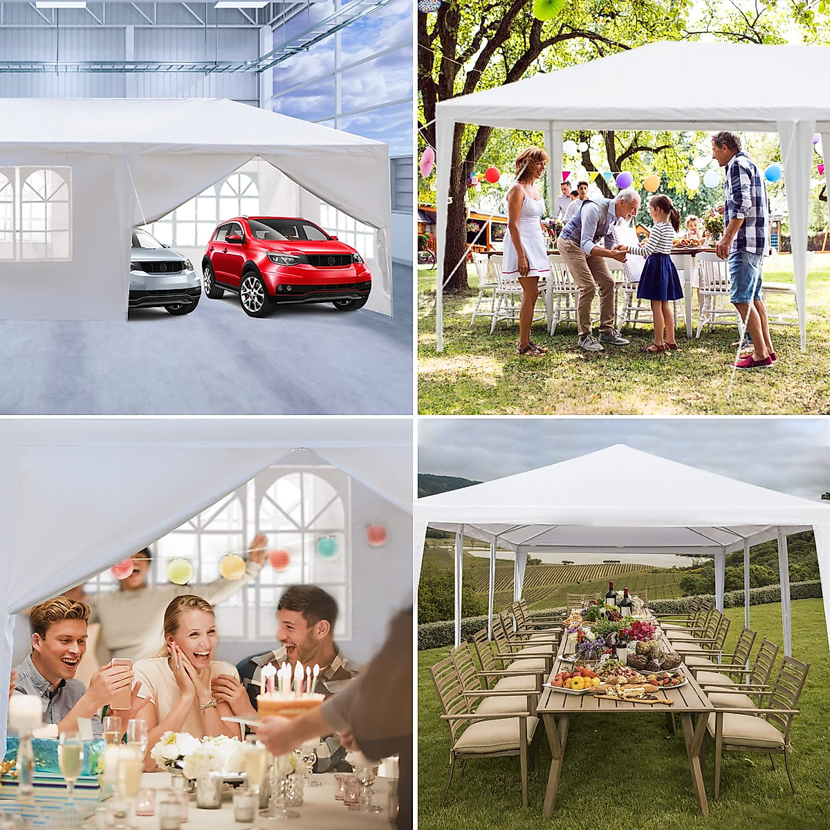 BELANITAS Event Tent with 8 Sidewalls Heavy Duty Wedding Tent for Parties 10x30 Party Tent with Windows, Zipper Doors,Ropes and Nails for Home Birthday Graduation Ceremony,White